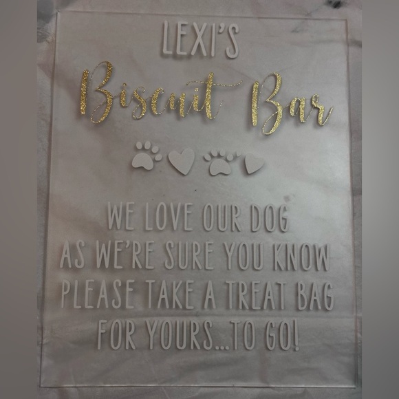 Party Supplies | Acrylic Wedding Biscuit Bar Pet Sign And Wooden Stand ...
